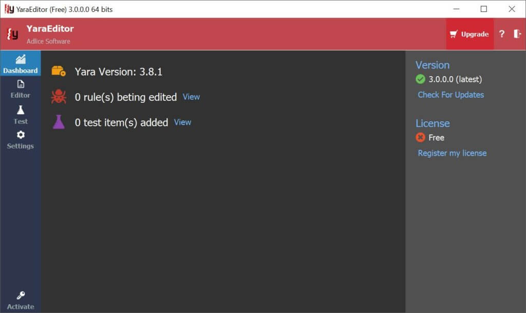 YaraEditor | Yara Signatures Rules Editor & IDE • Adlice Software