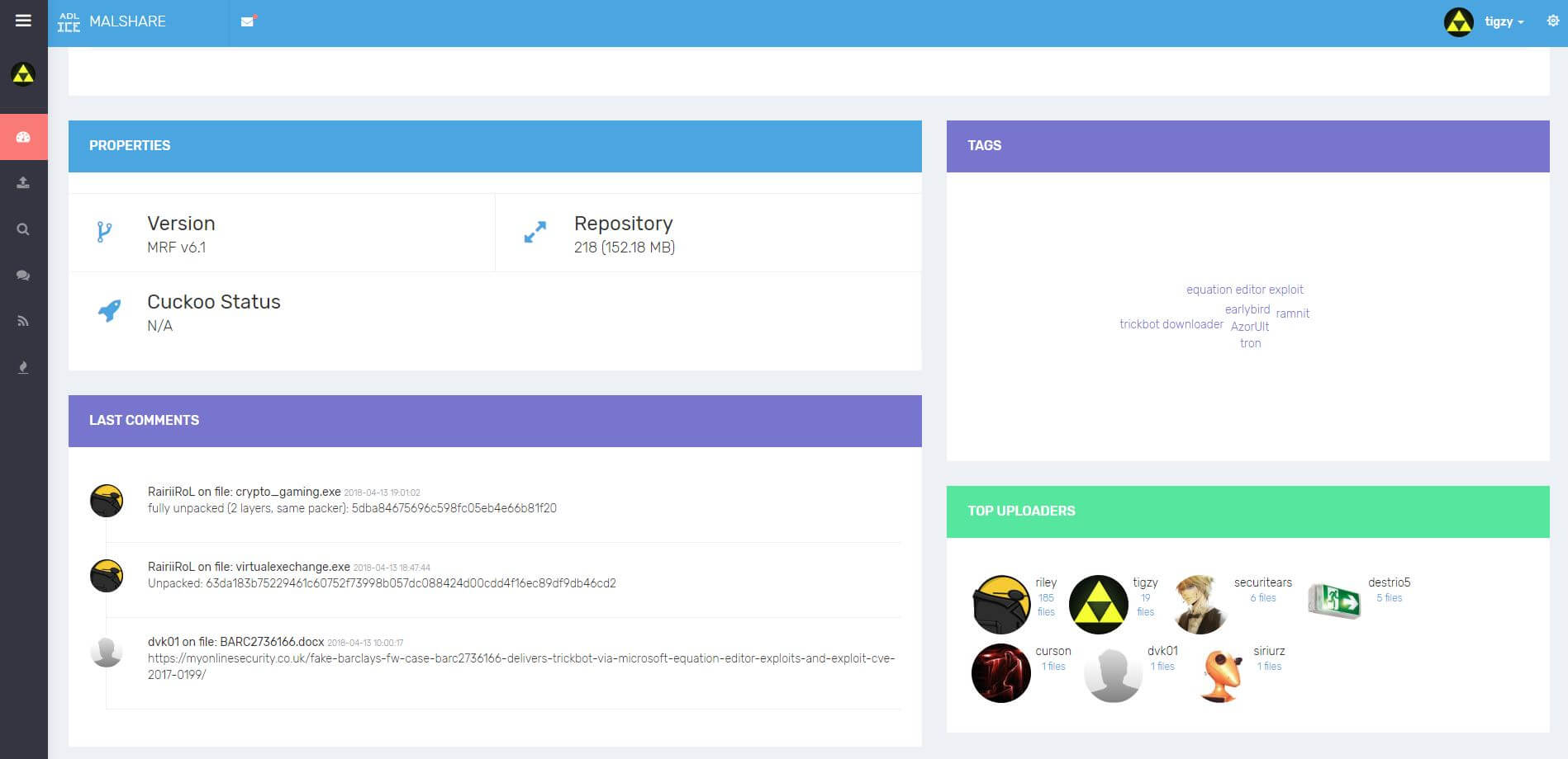 MRF | Documentation : Dashboard • Adlice Software