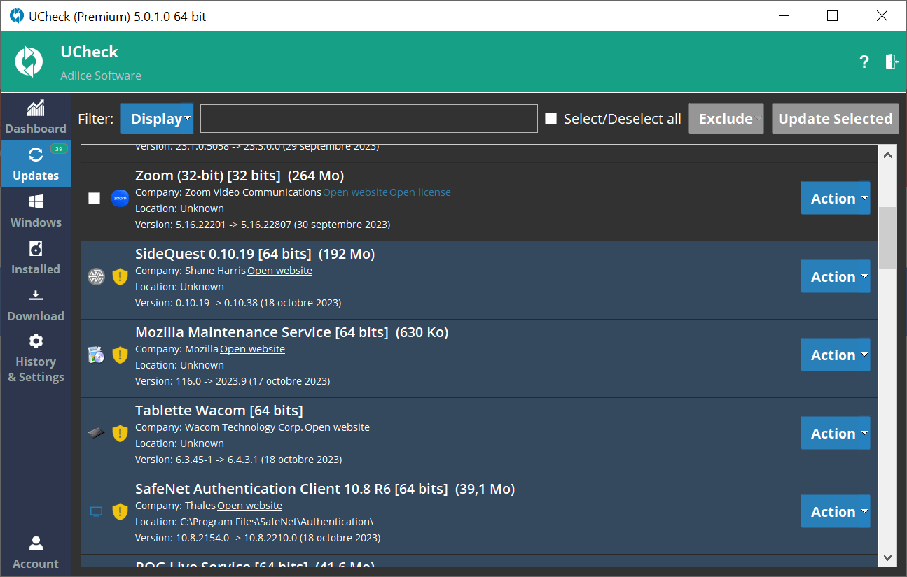 UCheck | Documentation : Update Software • Adlice Software